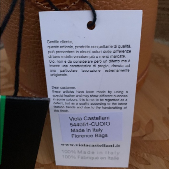 Viola Castellani | Bags | Viola Castellani Tan Italian Leather Bucket ...